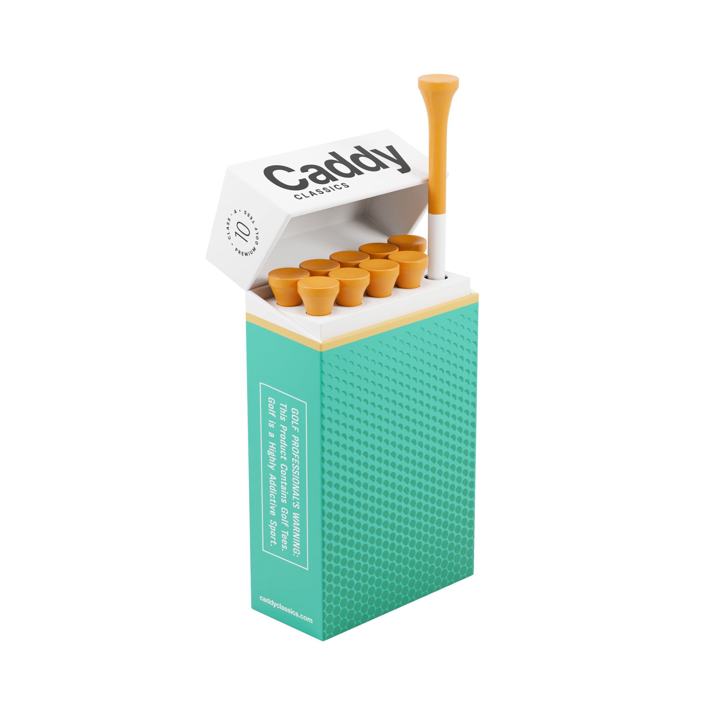 New Par | Golf Tee Holder + 10 Plastic 3¼ Inch Tees – Caddy Classics